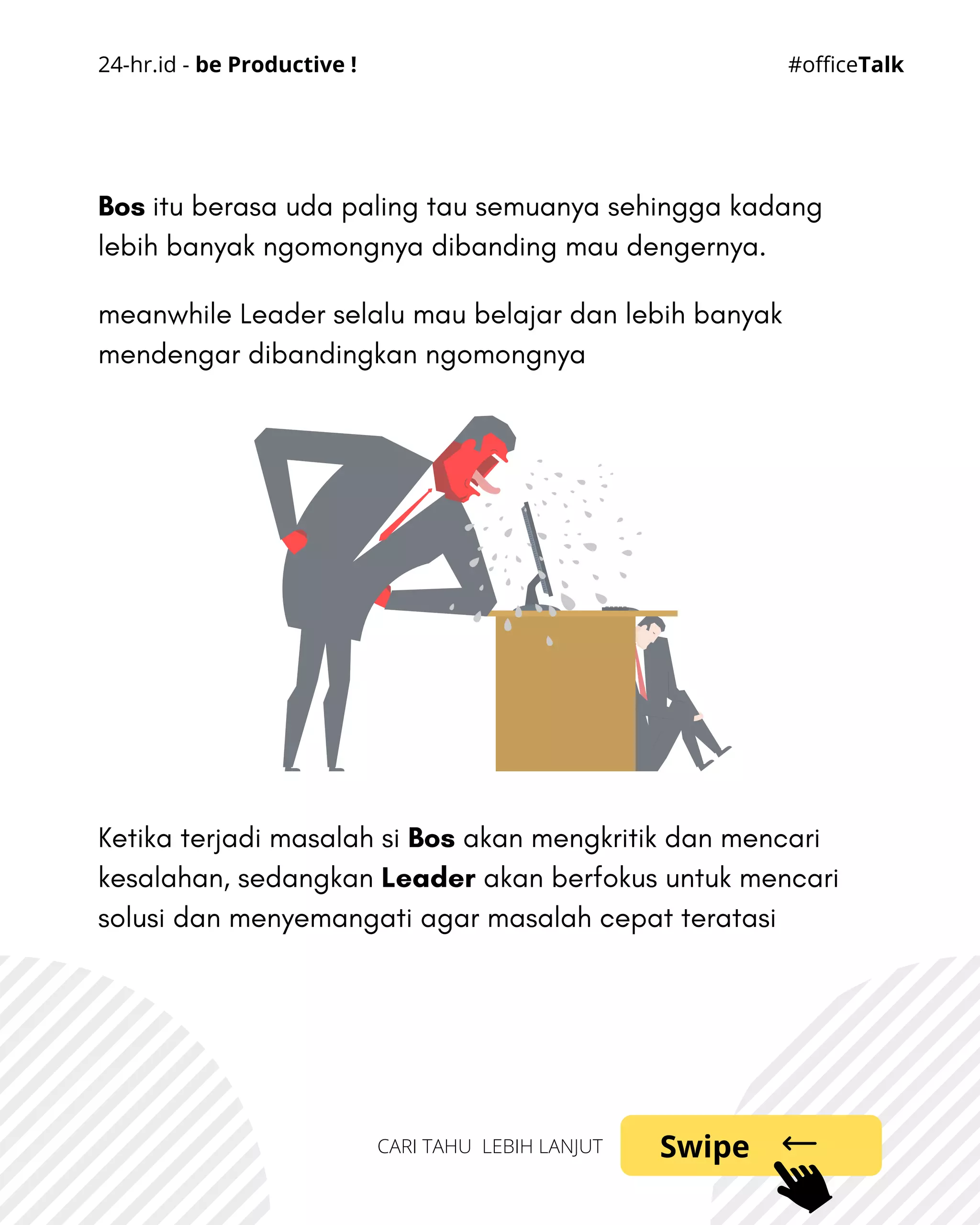 Cek atasan kamu, Leader atau boss