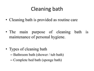 Bed bath, Fundamentals of Nursing | PPTX