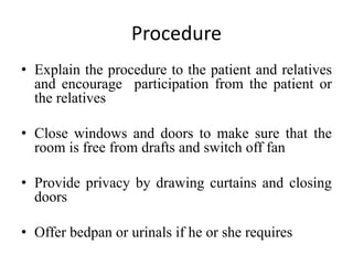 Bed bath, Fundamentals of Nursing | PPTX