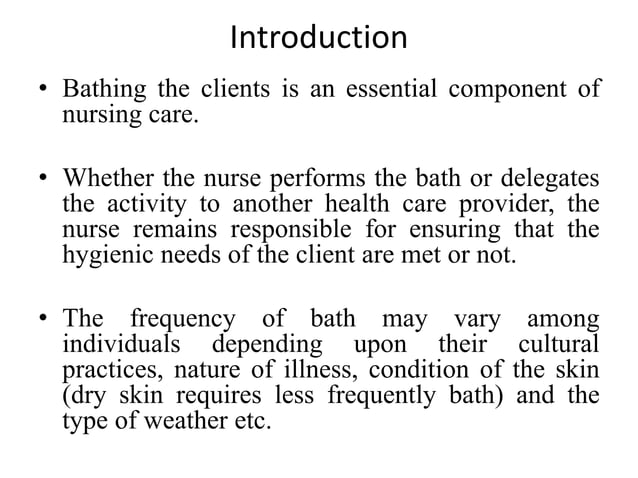 Bed bath, Fundamentals of Nursing | PPTX | Bath and Shower | Personal Care
