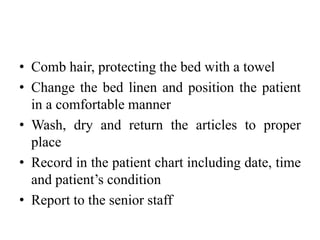 Bed bath, Fundamentals of Nursing | PPTX