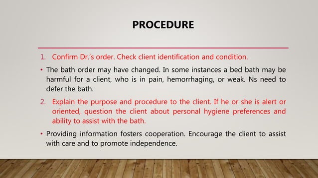 Bed bath procedure | PPTX | Bath and Shower | Personal Care