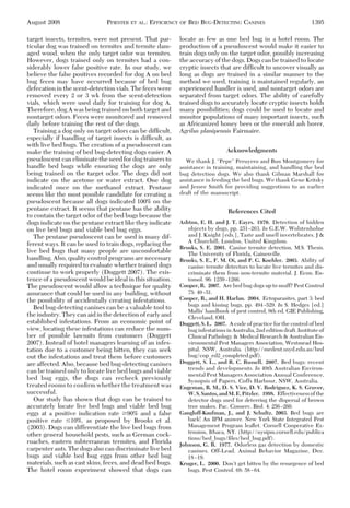 Bed Bug Dog Research | PDF
