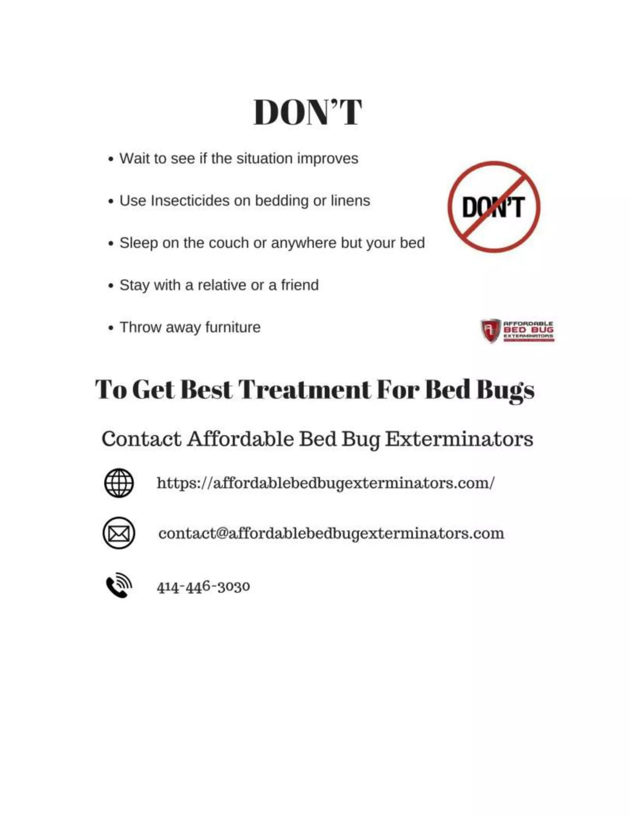 Bed Bug Do's and Dont's | PDF