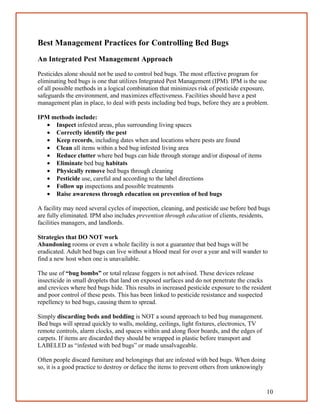 Bed bug guidelines for shelters and group living facilities | PDF | Agriculture | Industries