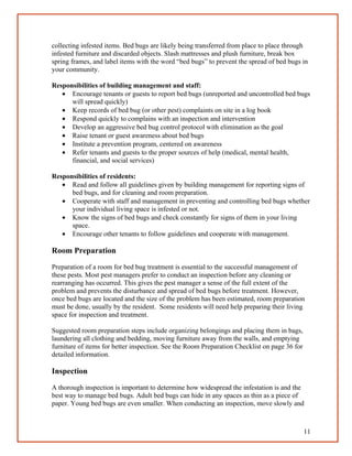 Bed bug guidelines for shelters and group living facilities | PDF ...