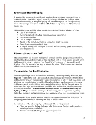 Bed bug guidelines for shelters and group living facilities | PDF