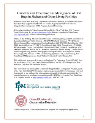 Bed bug guidelines for shelters and group living facilities | PDF ...