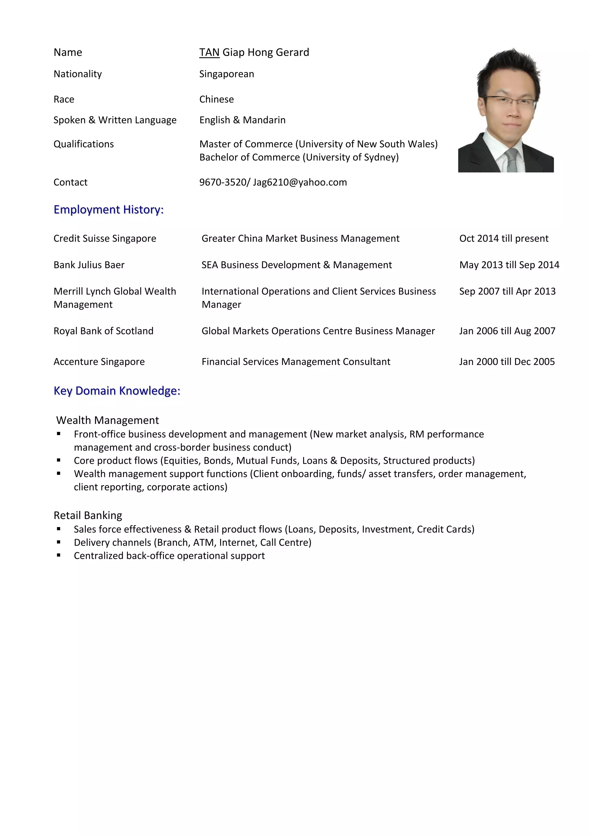 Resume_Gerard Tan_L (1) | PDF