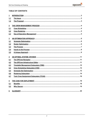 OPCrew - Rail Crew Scheduling Rostering and Management | PDF