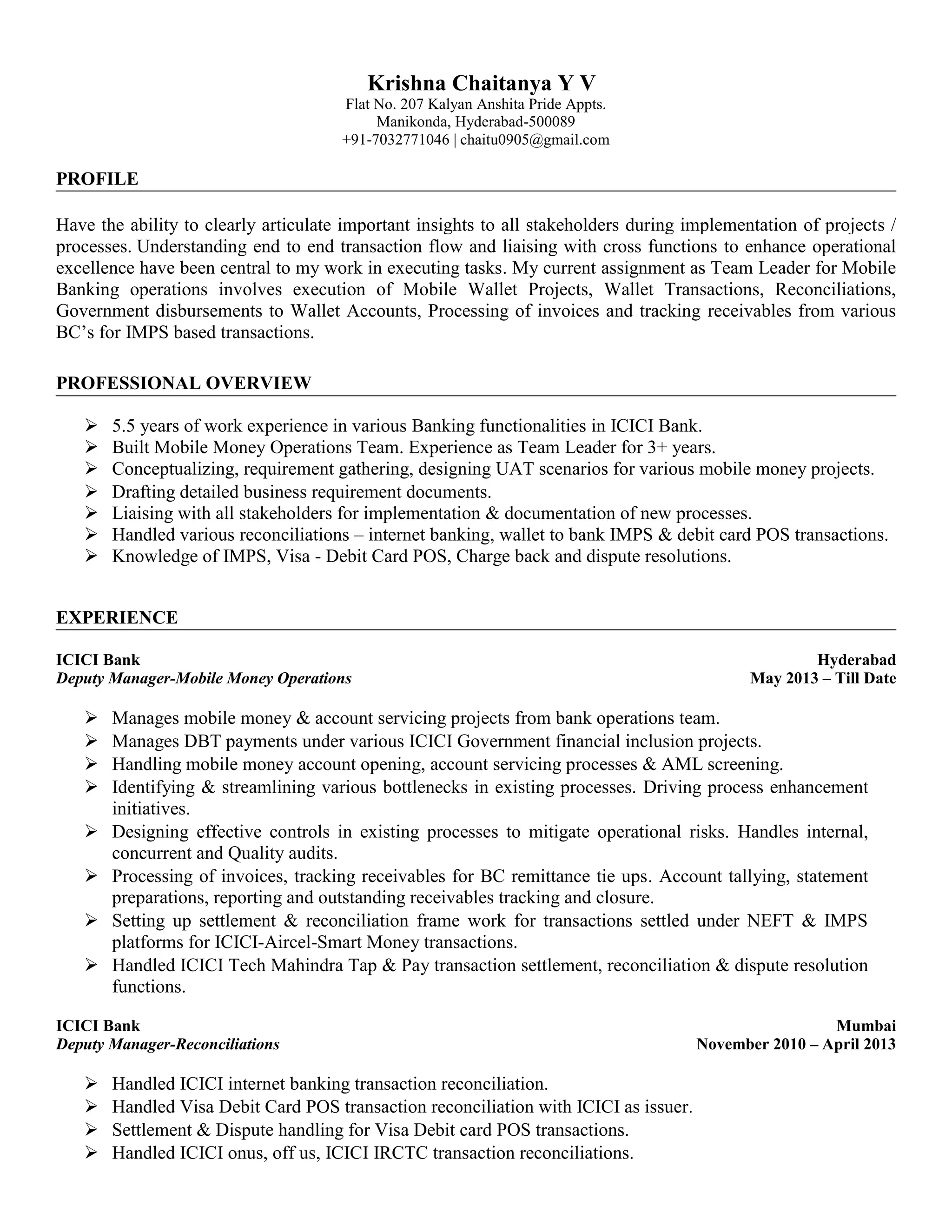 Krishna Chaitanya_resume | PDF