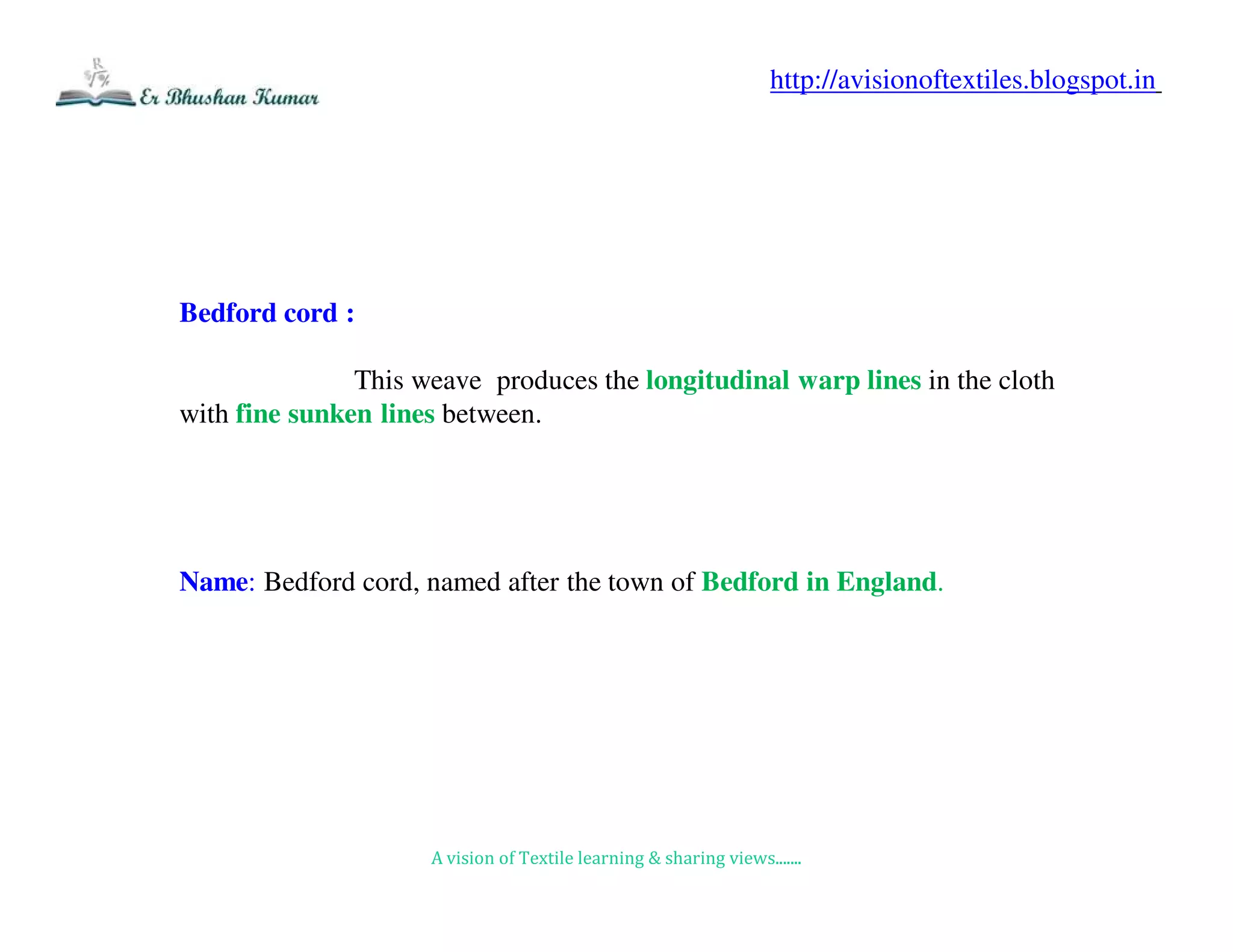 Bedford cord weave | PDF