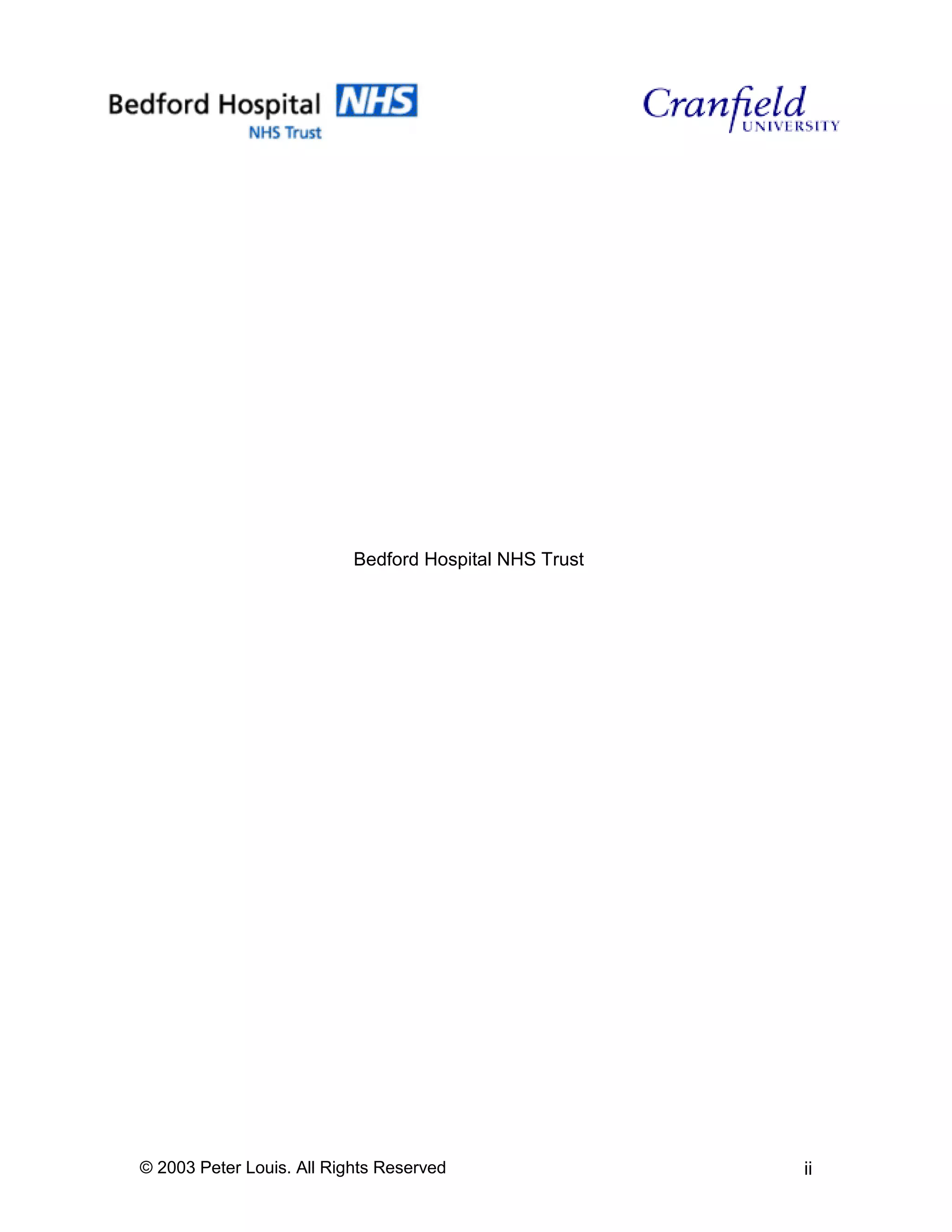 Bedford Hospital NHS Trust: Examining the Management of the Inpatient ...