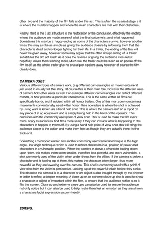 Trailer conventions - Conventions Of Existing Media Texts | DOCX