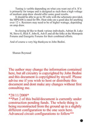 Bedini window motor tutorial | PDF