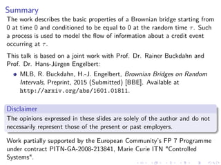 Brownian bridges on random intervals | PPT
