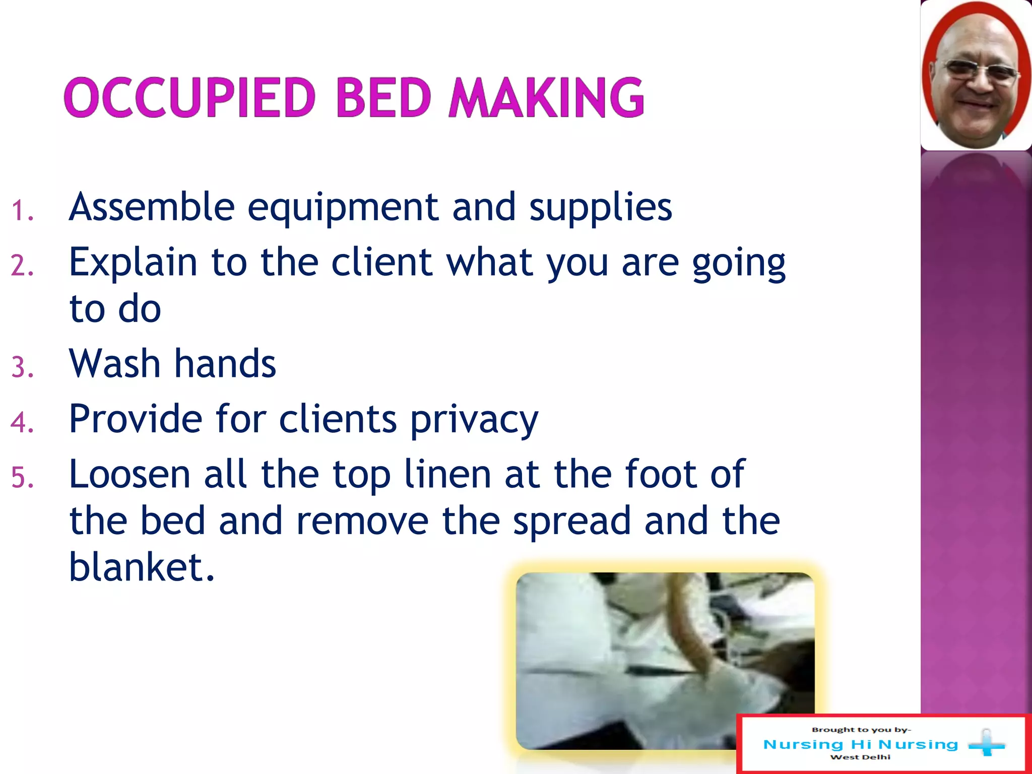 Bed making in nursing | PPT