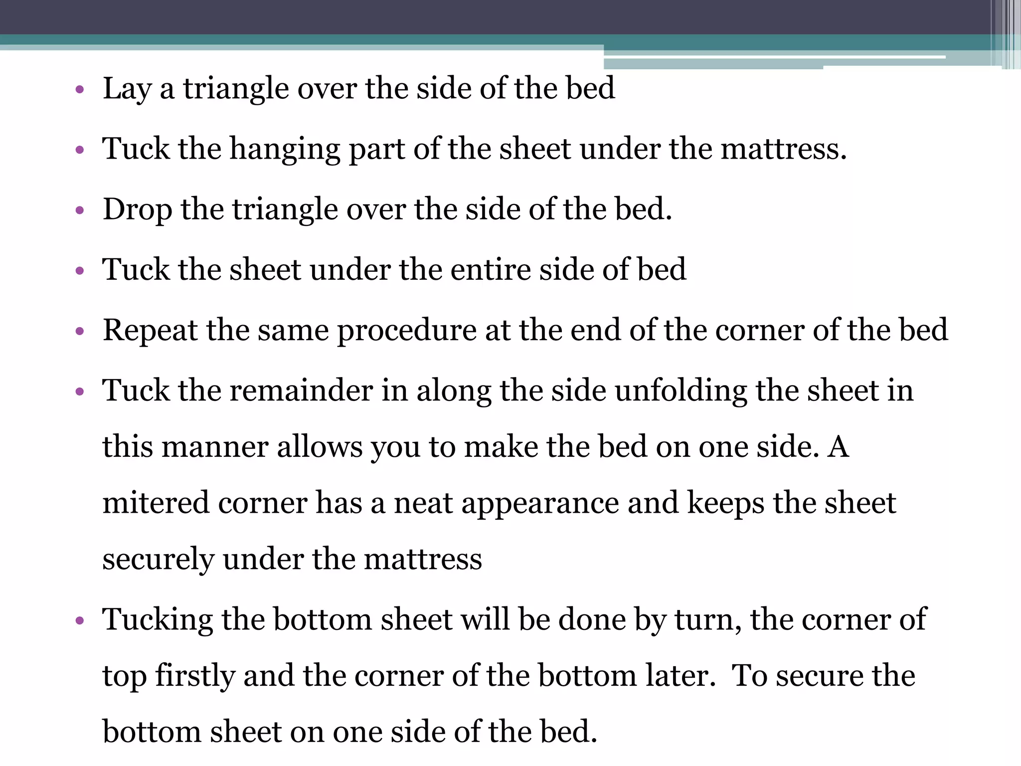 Bed making | PPTX