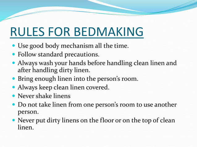 Bed making procedure | PPTX