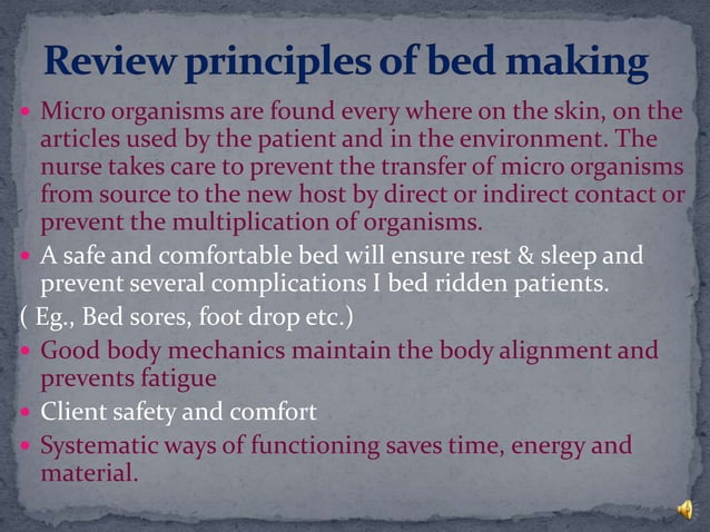 Principles of Bed making.pptx | First Aid | Injuries