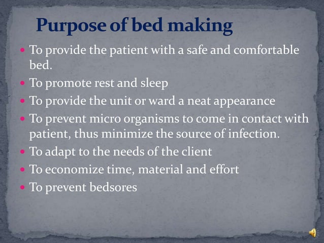 Principles of Bed making.pptx | First Aid | Injuries