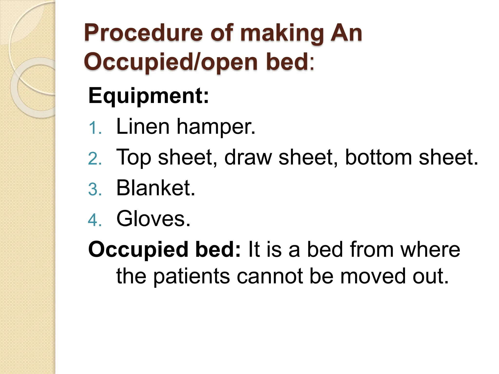 Bed Making Basics in Nursing Practices | PPTX