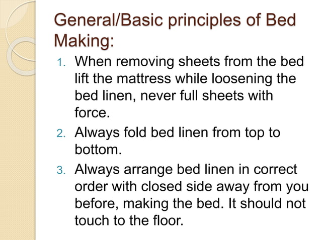 Bed Making Basics in Nursing Practices | PPTX | Parenting Babies and ...