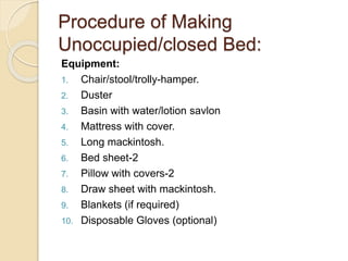 Bed Making Basics in Nursing Practices | PPTX