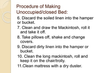 Bed Making Basics in Nursing Practices | PPTX