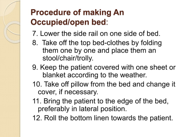 Bed Making Basics in Nursing Practices | PPTX | Parenting Babies and ...