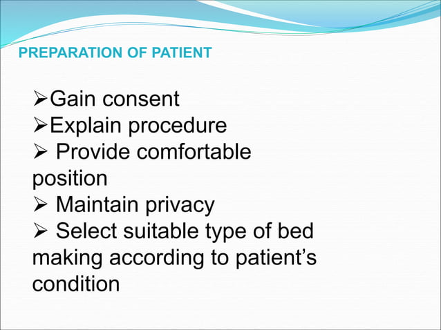 BED MAKINGIt is the techniques of preparing different types of bed in ...