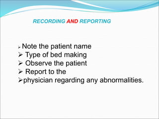 BED MAKINGIt is the techniques of preparing different types of bed in ...