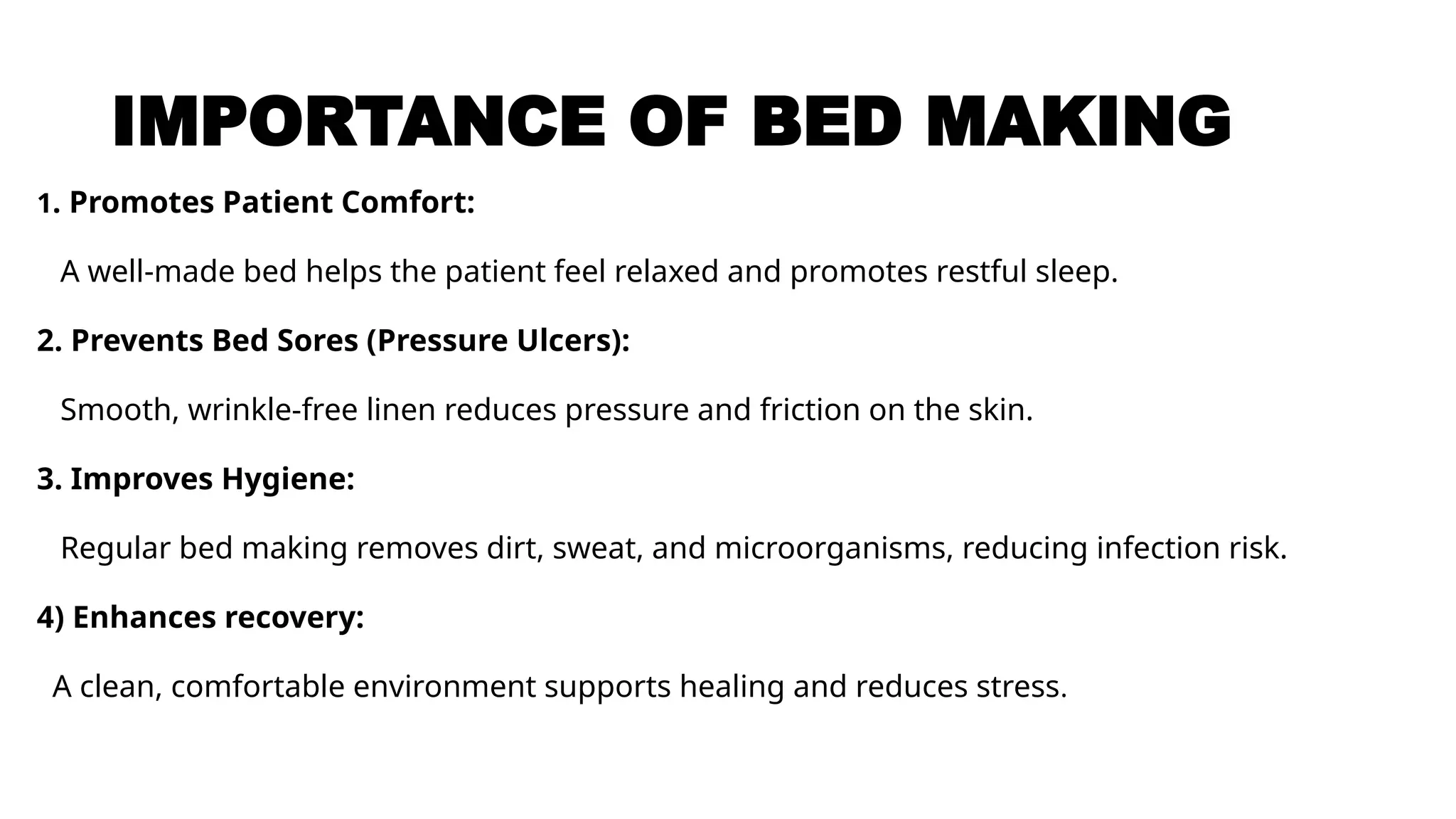BED MAKING procedure in nursing explained. .pptx