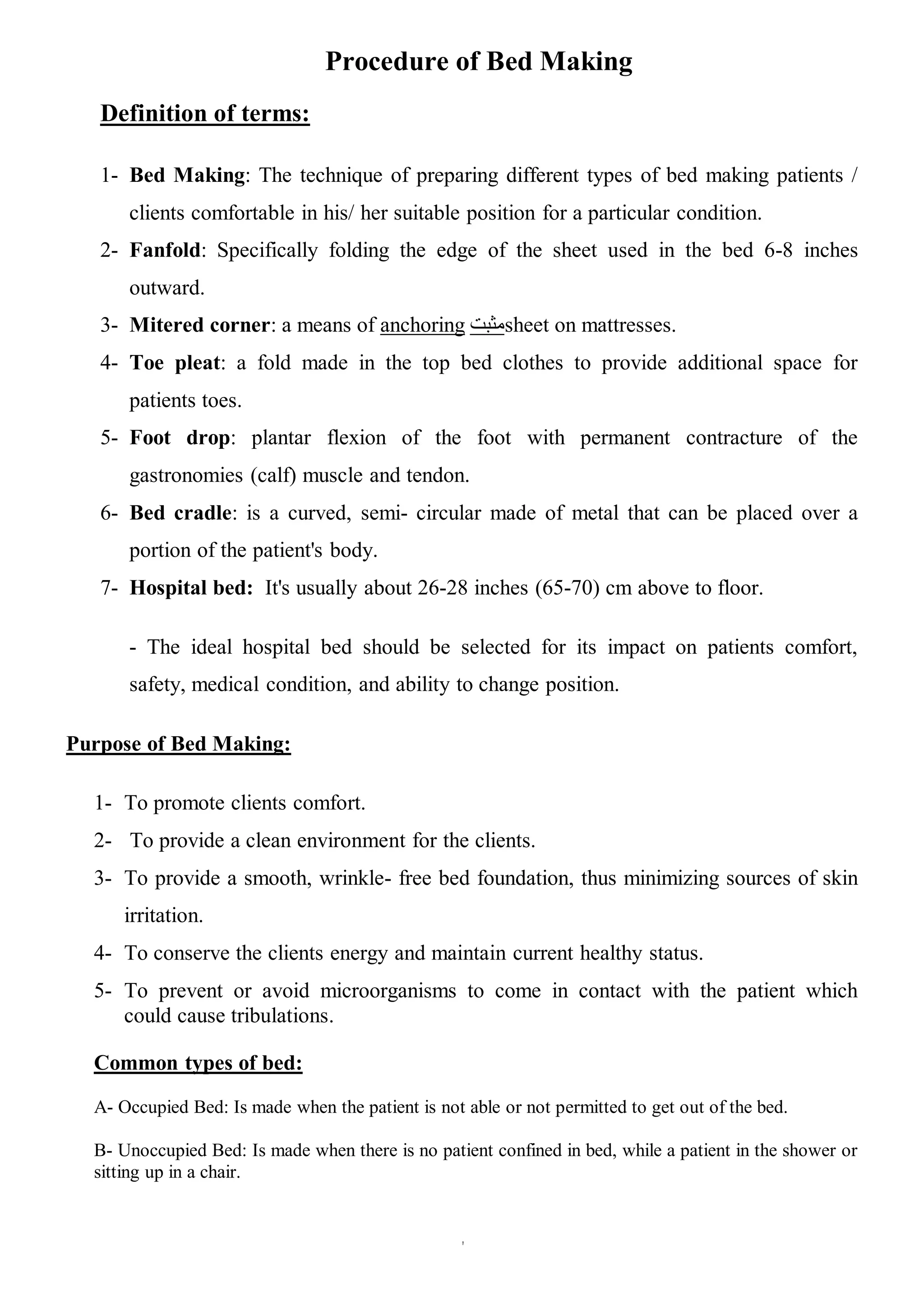 BED MAKING | PDF