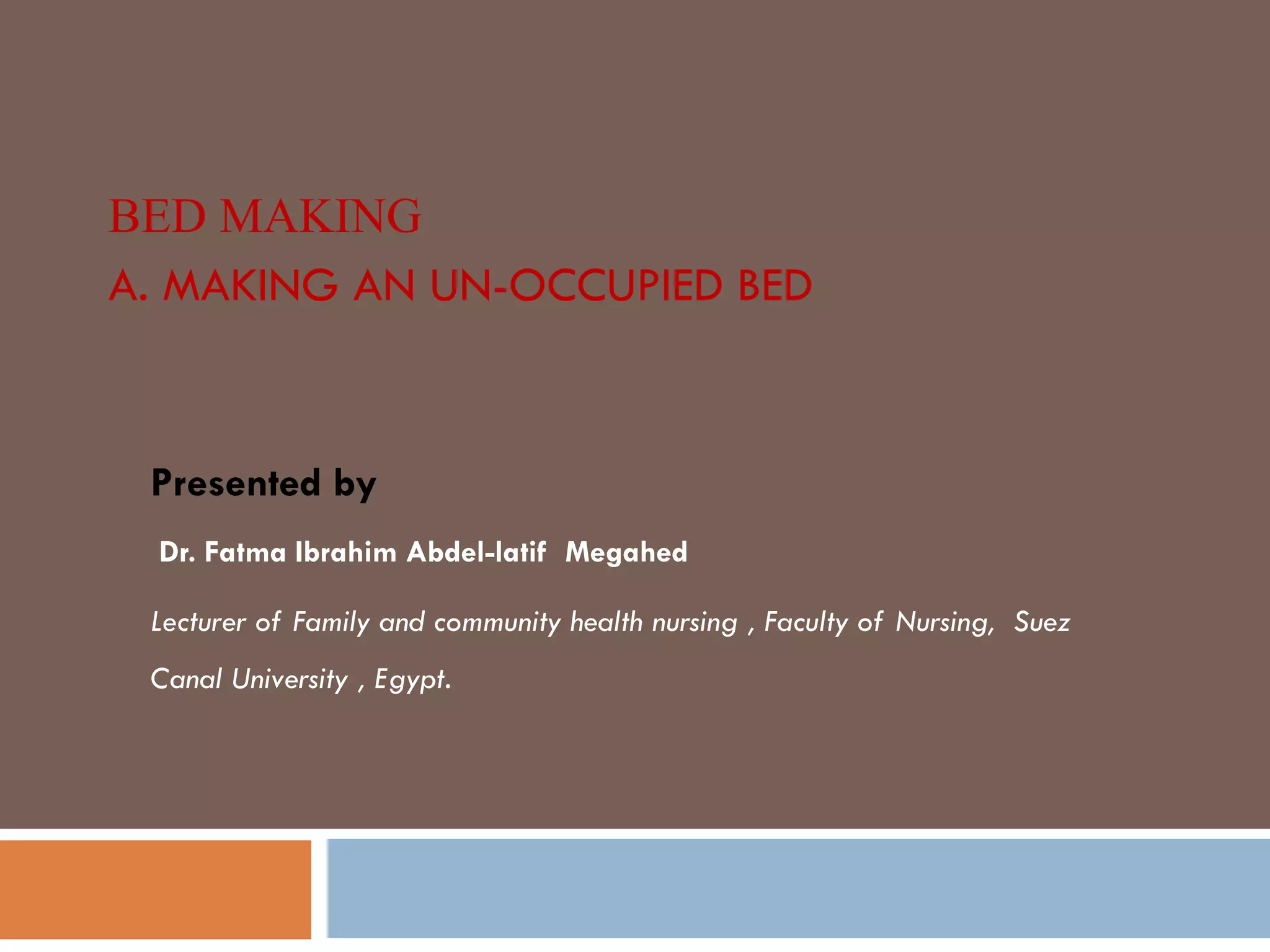 BED MAKING TECHNIQUES | PPT