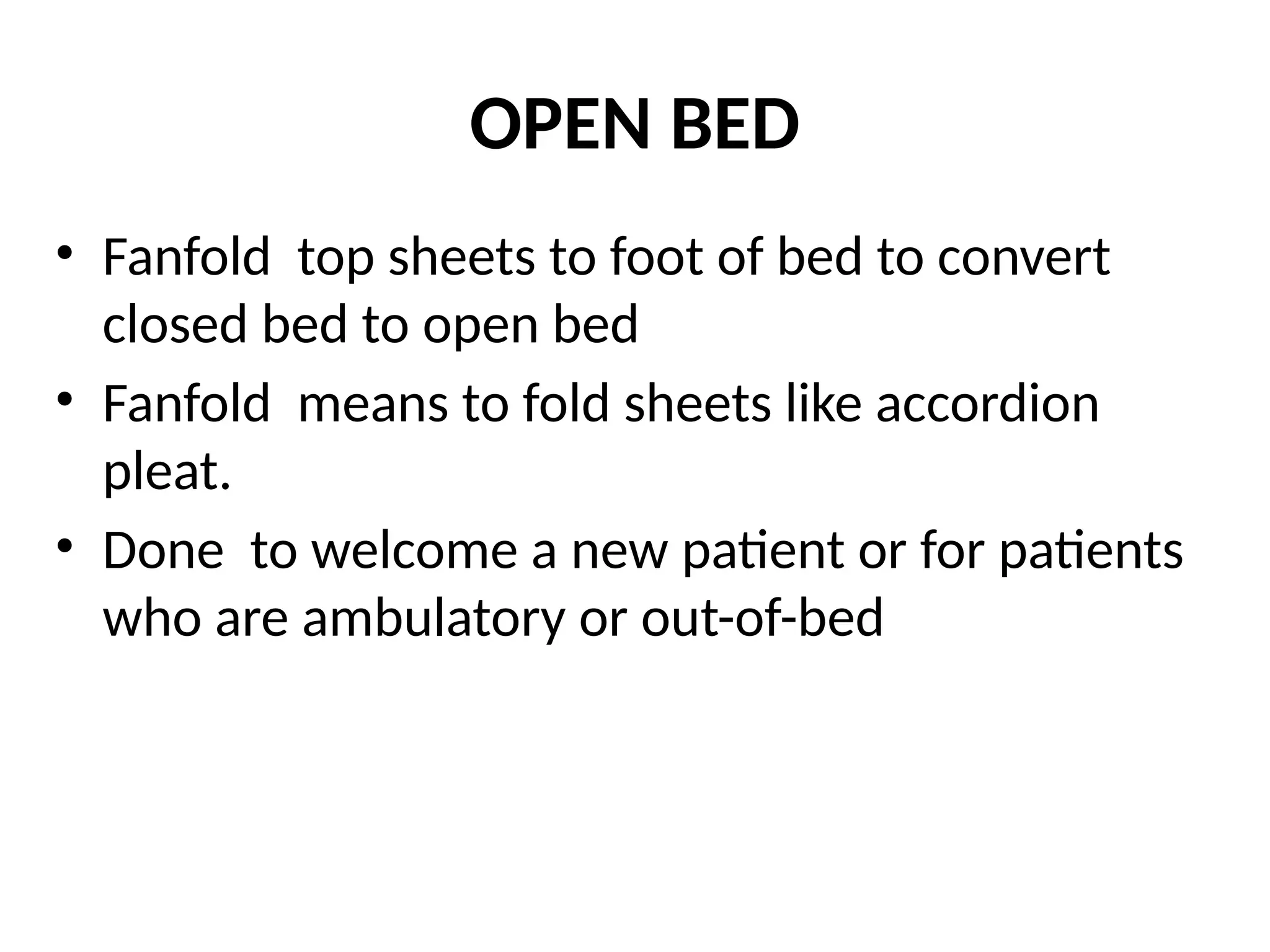 hOSPITAL BED MAKING PROCEDURE GUIDELINE | PPTX