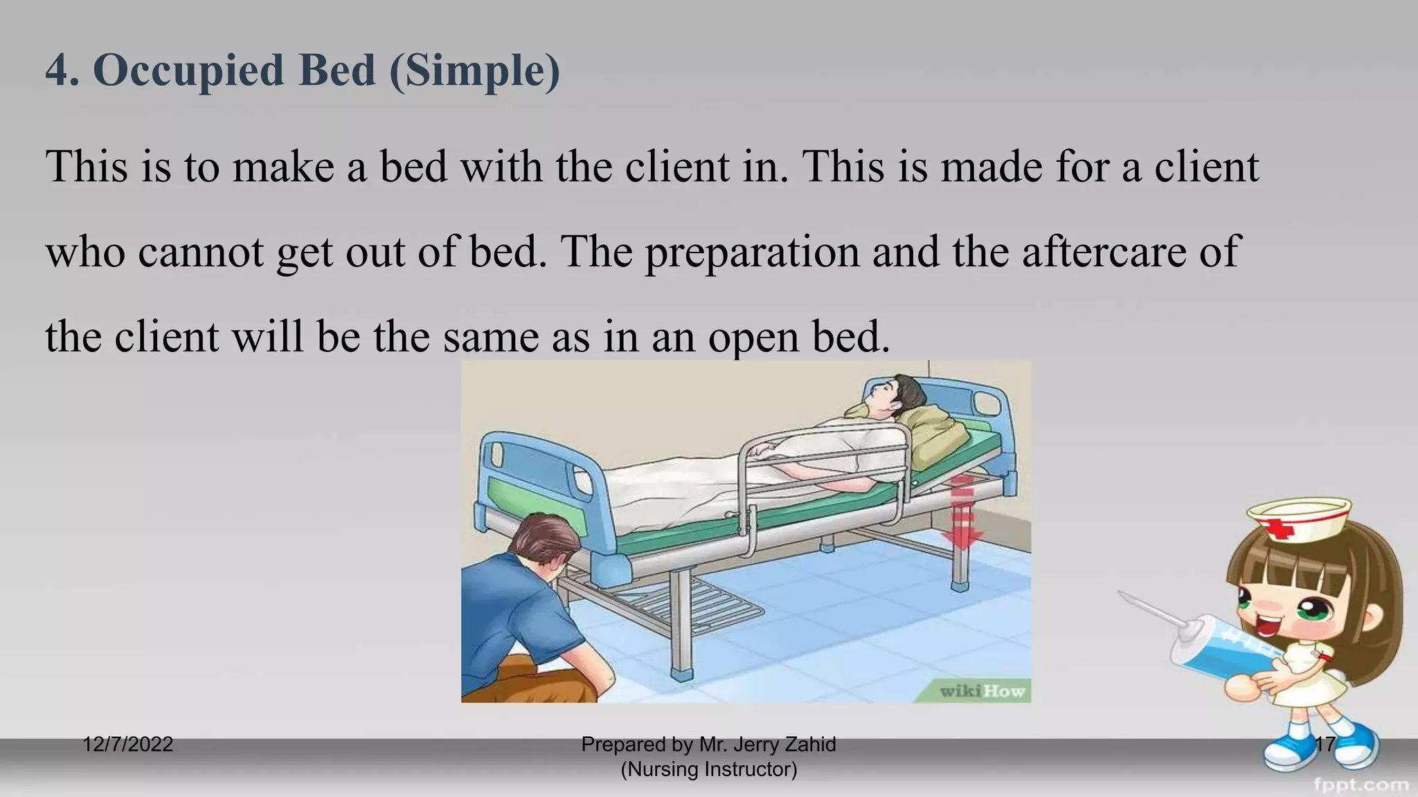 BED MAKING PROCEDURE OF DIFFERENT BEDS.pptx