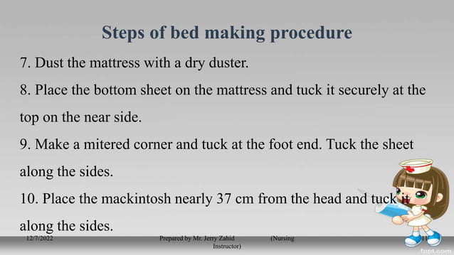 BED MAKING PROCEDURE OF DIFFERENT BEDS.pptx | First Aid | Injuries