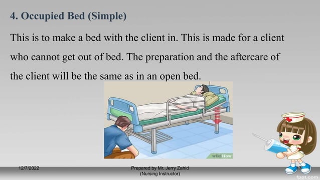 BED MAKING PROCEDURE OF DIFFERENT BEDS.pptx | First Aid | Injuries