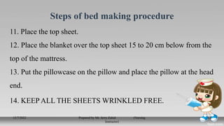 BED MAKING PROCEDURE OF DIFFERENT BEDS.pptx