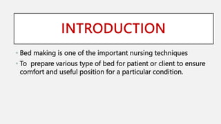 Bed making procedure ,purpose slide share.pptx
