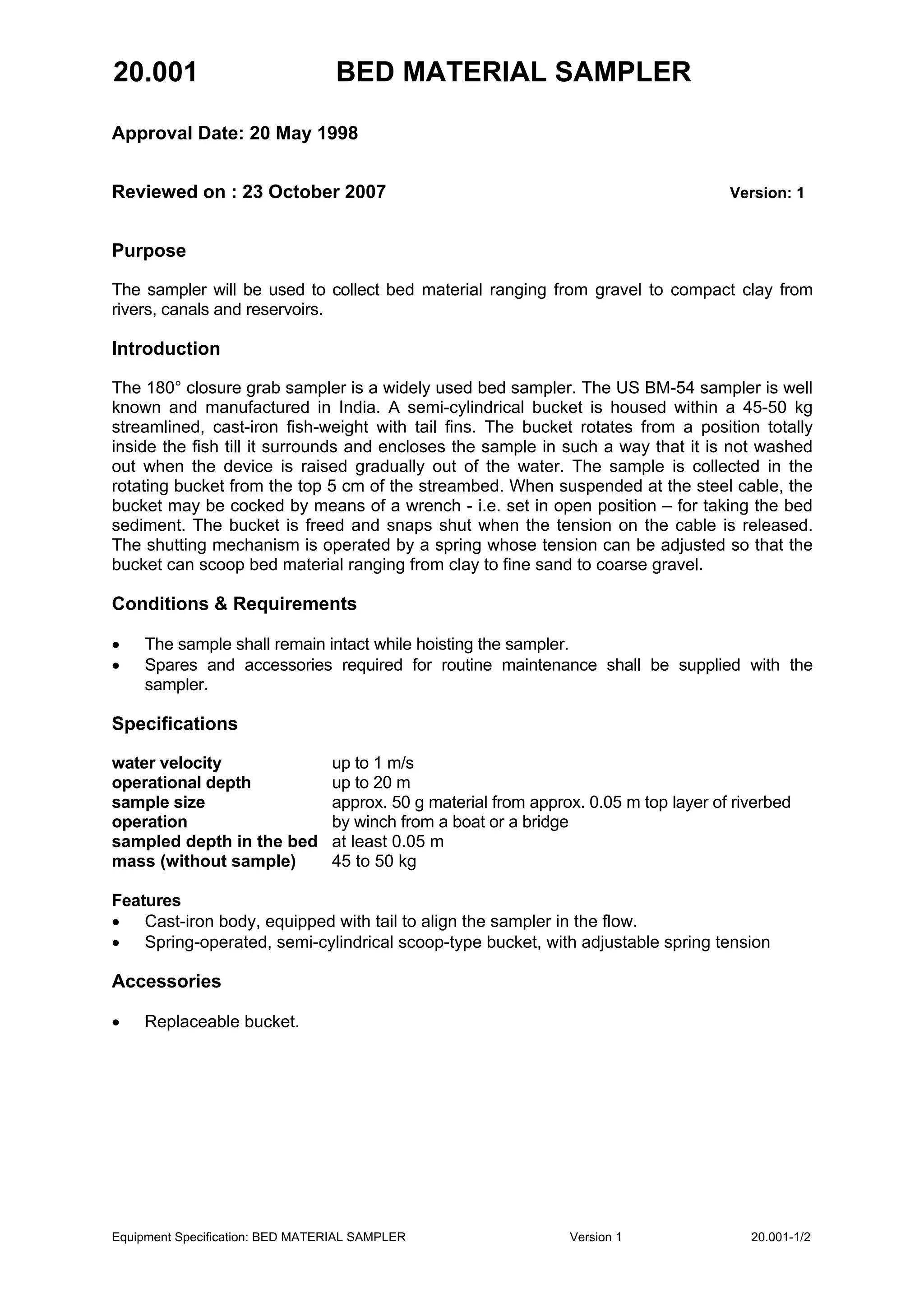 Bed material sampler | PDF