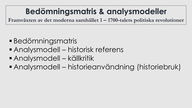 Bedömningsmatris och analysmodeller | PPT