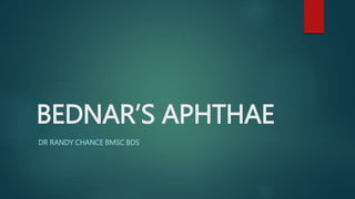 Bednar’s aphthae | PPTX | Ear, Nose and Throat Conditions | Diseases ...