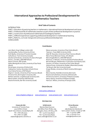 International Approaches to Professional Developmement for Mathematics ...