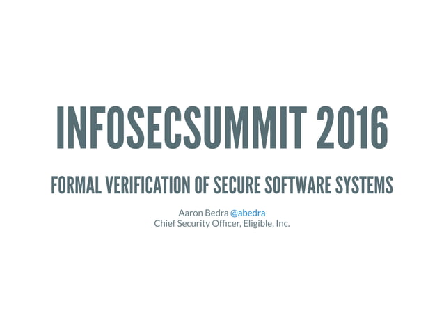 Aaron Bedra - Effective Software Security Teams | PPT