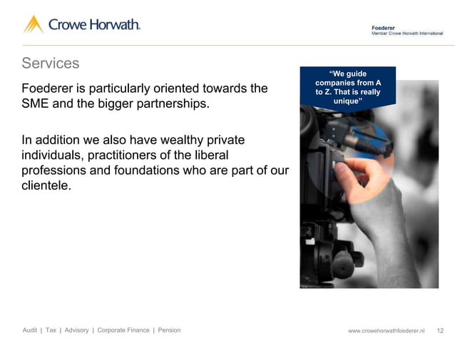 Companyprofile Crowe Horwath Foederer | PPT