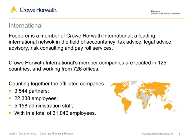 Companyprofile Crowe Horwath Foederer | PPTX