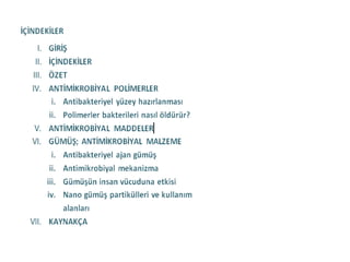 Bedriye tetik antimikrobiyal polimerik yüzey kaplamalar | PPTX
