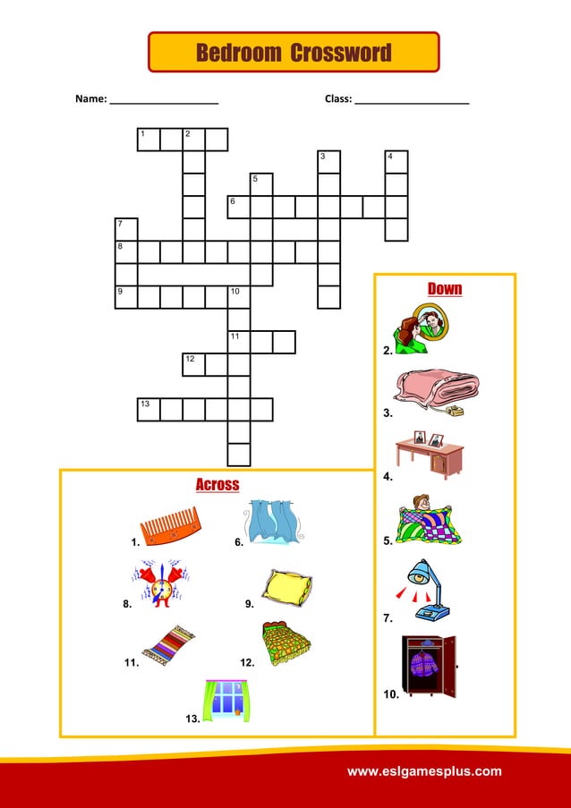 Bedroom crossword | PDF